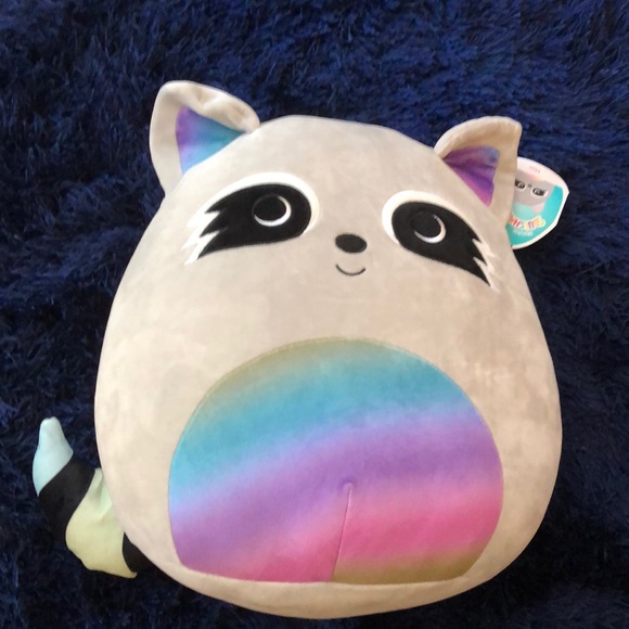 Squishmallows | Toys | Max Squishmallow Rainbow Raccoon | Poshmark